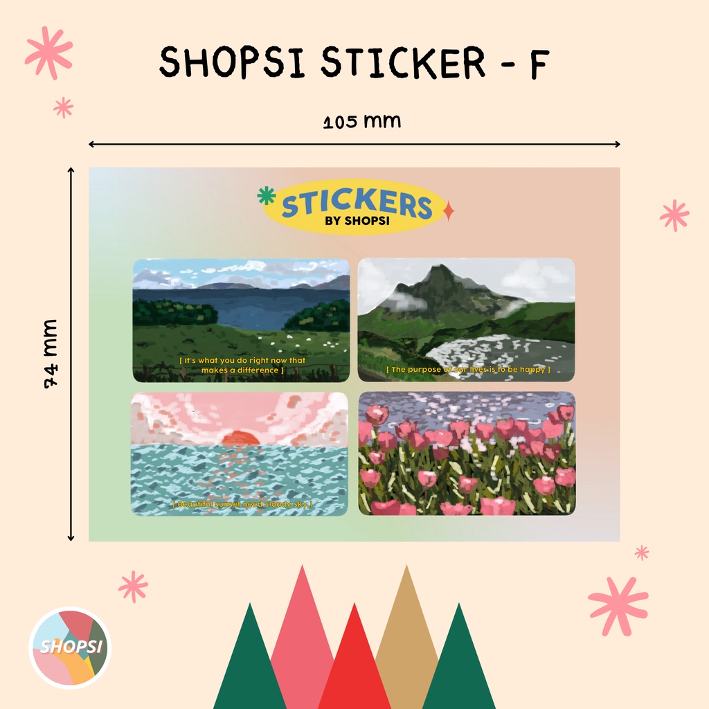 EXCLUSIVE | SHOPSI STICKER V2 สติ๊กเกอร์น่ารัก ลายการ์ตูน ขนาด A7 ผิว ...