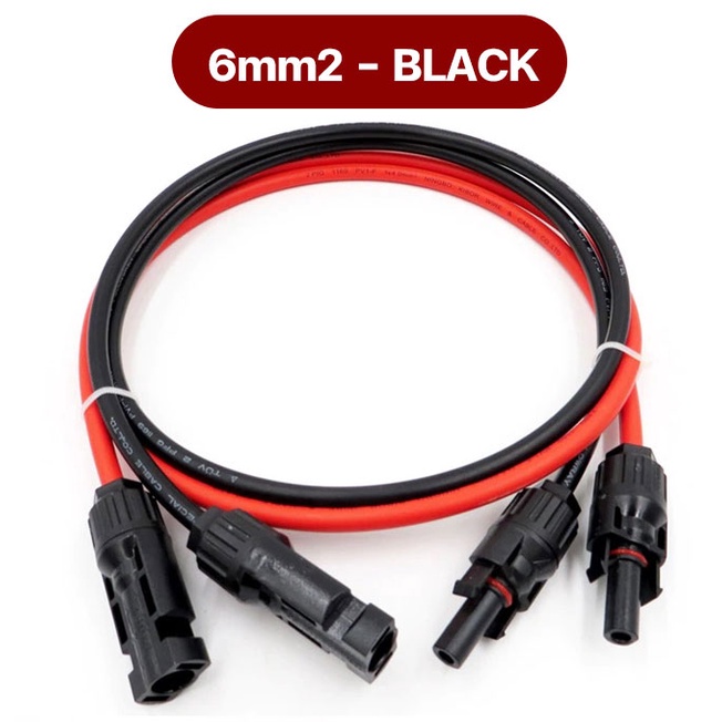 สายโซล่าเซลล์ PV1-F 4mm2 6mm2 pv1f สายไฟโซล่าเซลล์ สำเร็จรูป + หัว MC4 ผู้-เมีย (เลือกความยาวได้ ...