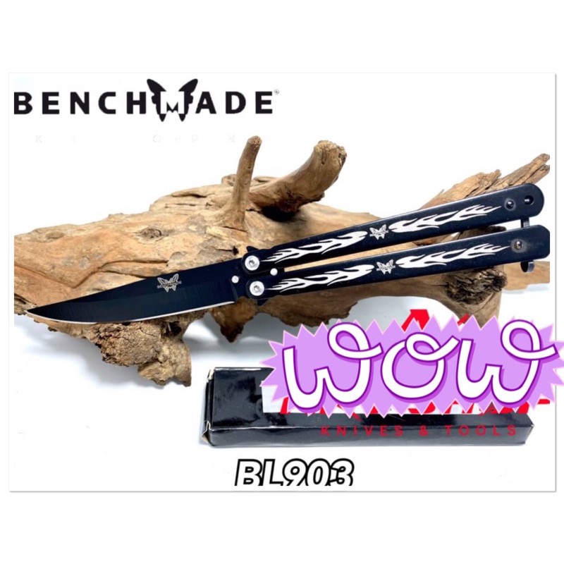 มีดบาลิซองสีดำ BENCHMADE 903 สีดำด้ามลายไฟ | Shopee Thailand