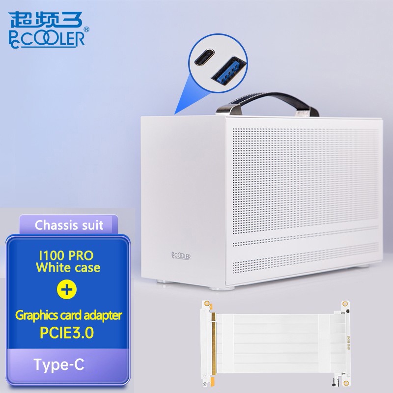 Pccooler I100 ITX MINI กรณีขนาดเล็กกระเป๋าเดินทางเหล็กแบบพกพา HTPC ...