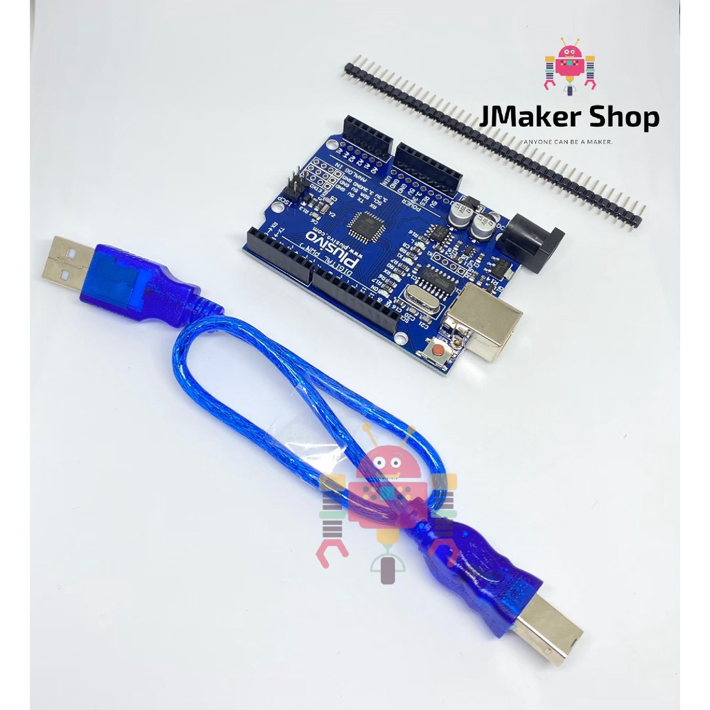 บอร์ด Uno R3 แบบ SMD เพิ่มพอร์ทขยาย พร้อมสาย USB (Arduino-Compatible ...
