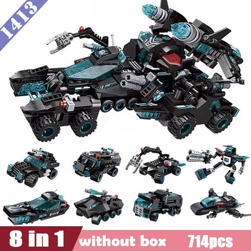 Enlighten 14 Style Transformation 6 In 1 City Police Dinosaur Mecha ...