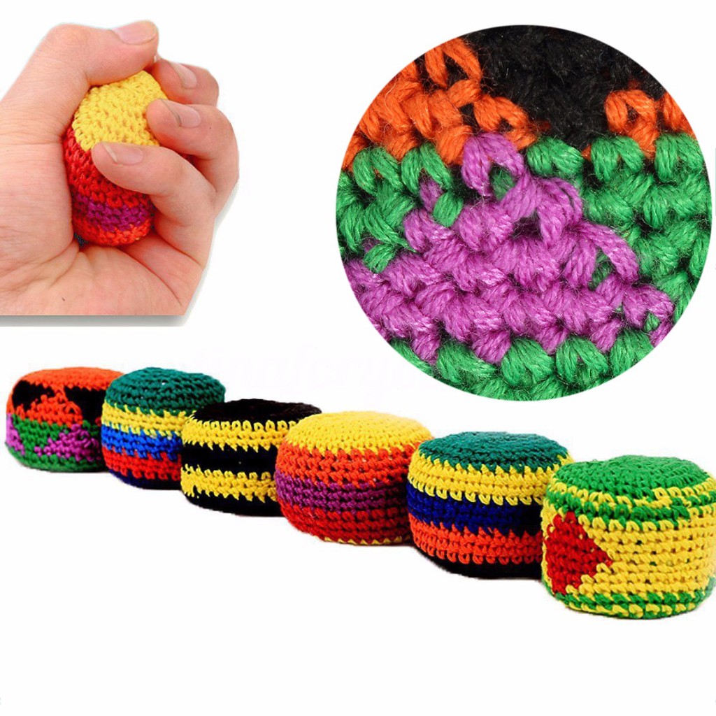 1 ชิ้น Handmade เกลียวแฮคกี้กระสอบ Footbag Magic Juggling Ball สีสุ่ม ...