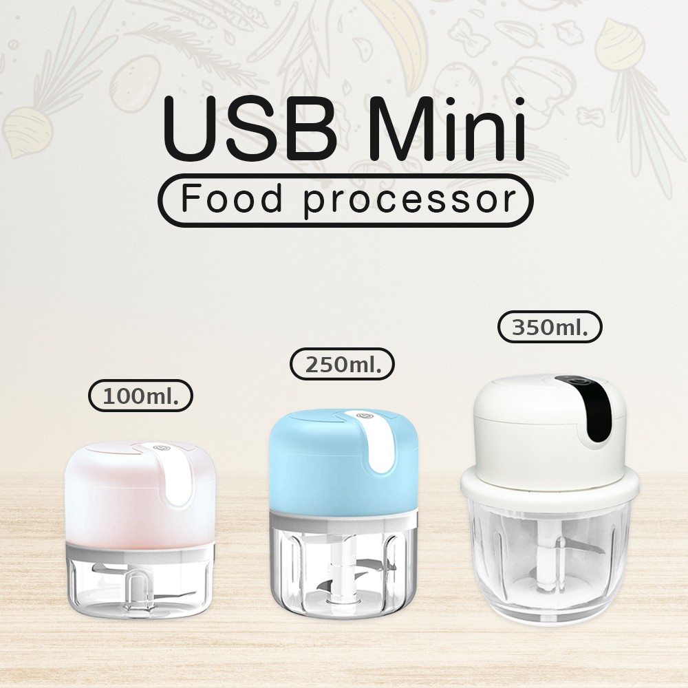 เครื่องปั่น บดสับ ผสมอาหาร USB Food processor ขนาด 100ml , 250ml ...