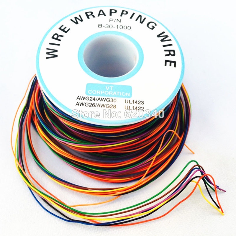 250 m/lots AWG30 Wrapping Wire 8 Colors Single Strand Copper Cable Ok ...