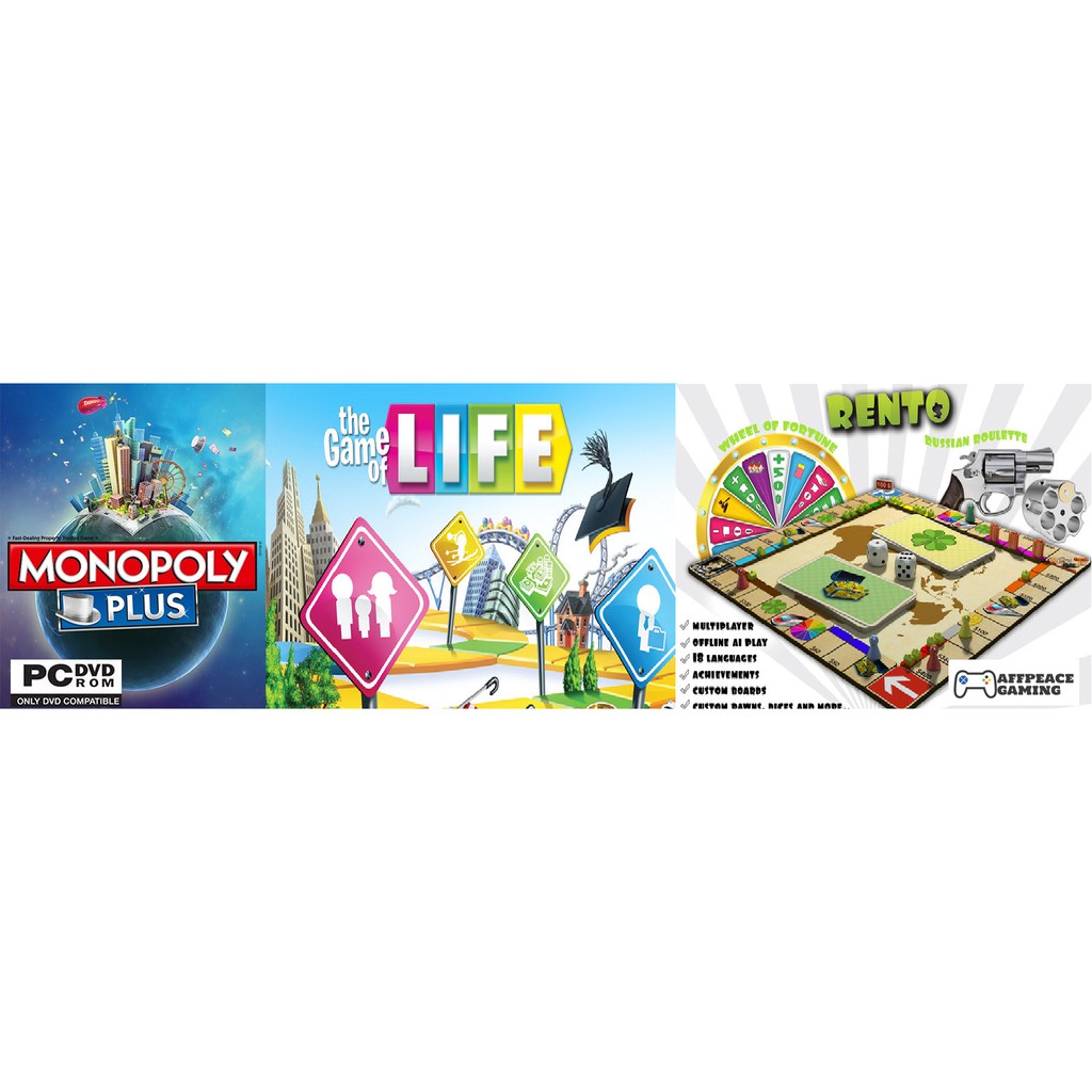 บอร์ดเกม The Game of Life Monopoly Plus Rento Fortune 3IN1 สําหรับ ...