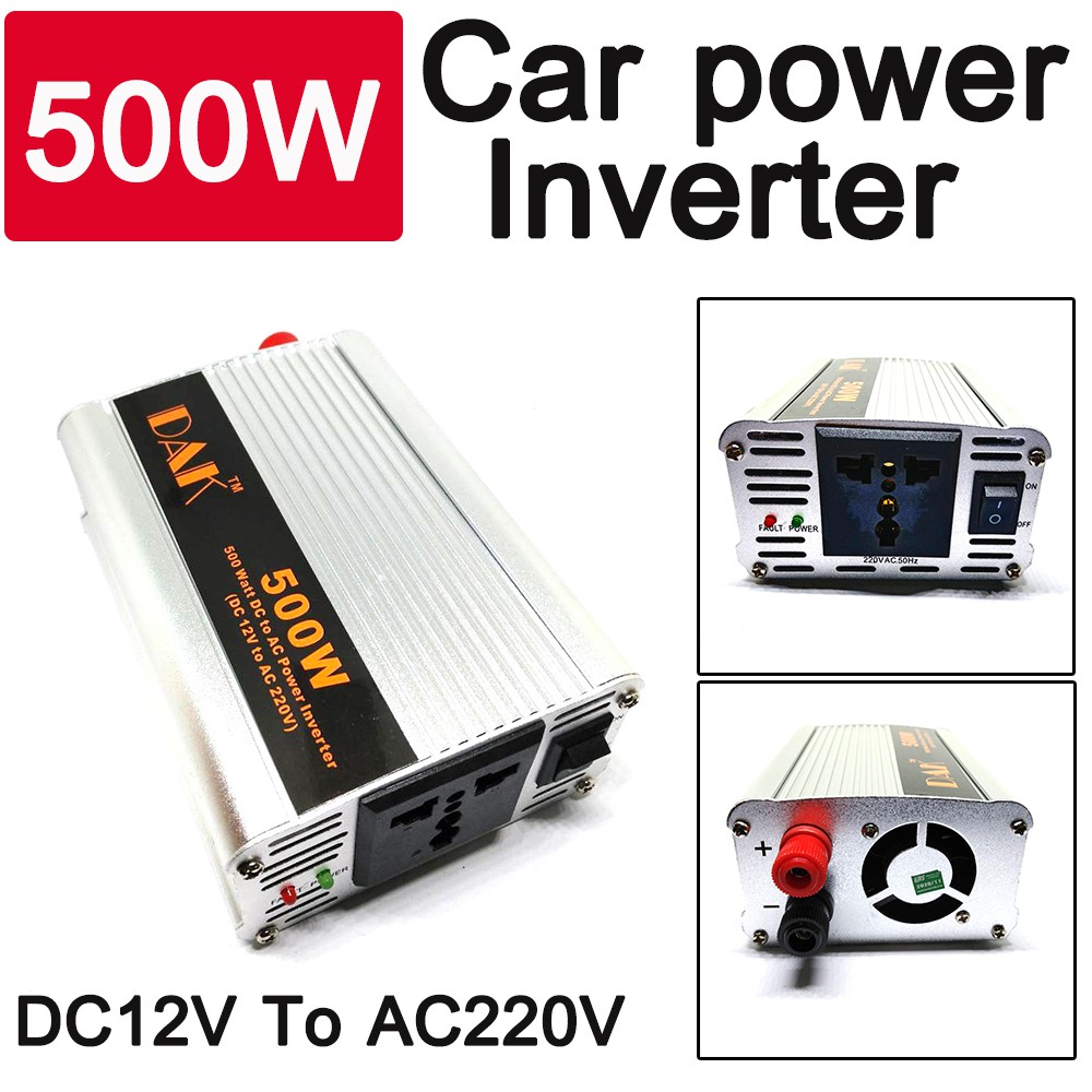 500W Car power Inverter 500 W เครื่องแปลงไฟ DC 12V To AC 220V 50Hz ที่ ...