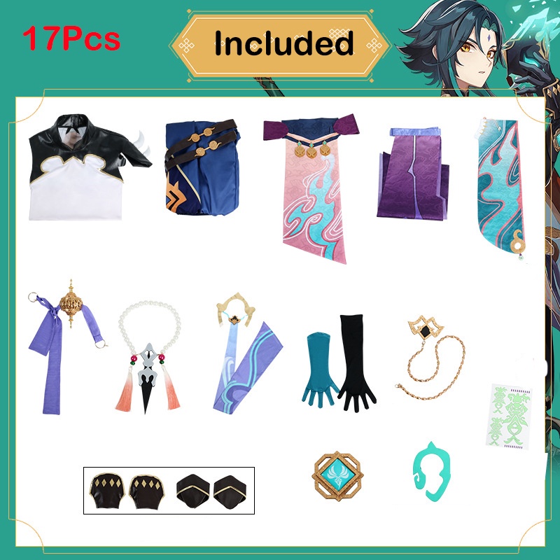 【Ready Stock】Anime Genshin Impact Xiao Cosplay Costume Halloween ...