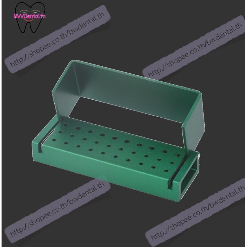 30Holes ALUMINIUM Dental Bur Burs Holder Block dental Disinfection Box ...