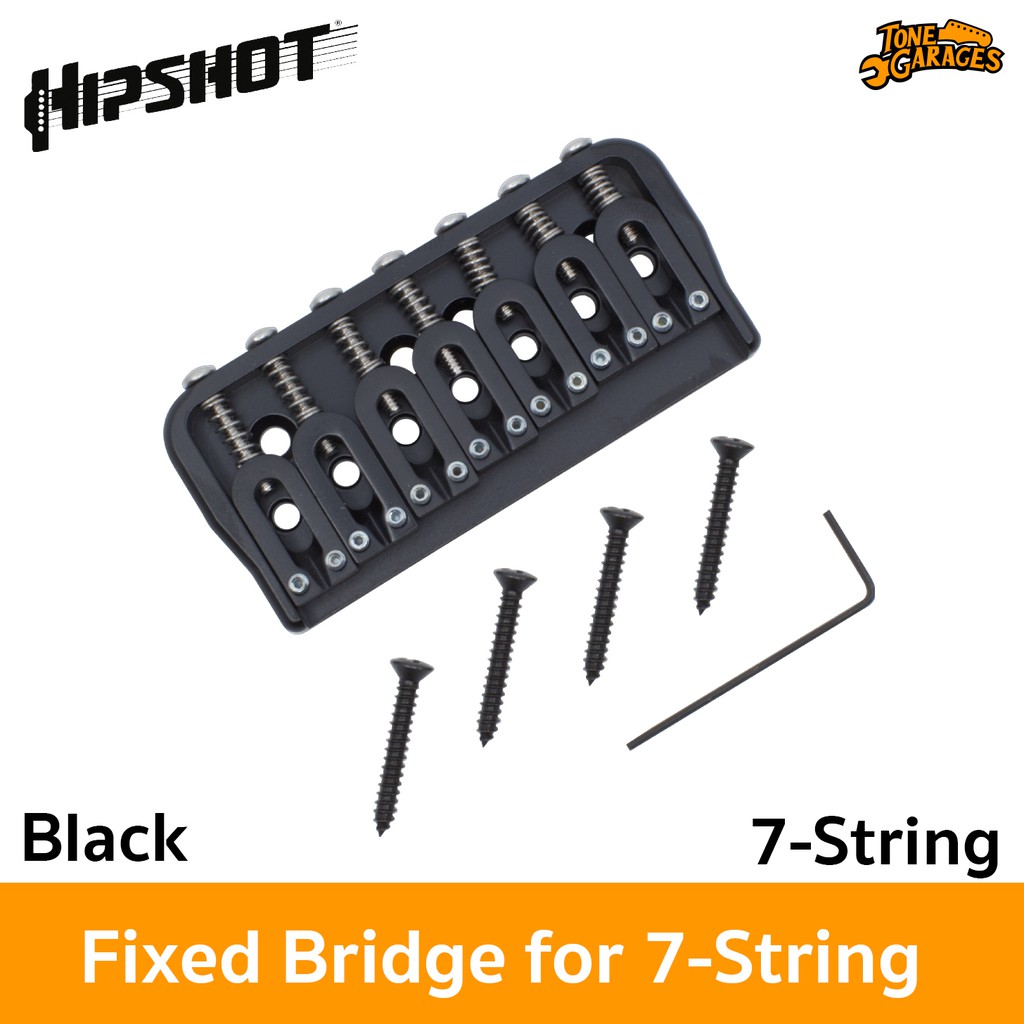 Hipshot Fixed Bridge 7-String หย่องกีต้าร์ฟิกซ์บริดจ์ 7 สาย สี Black ...