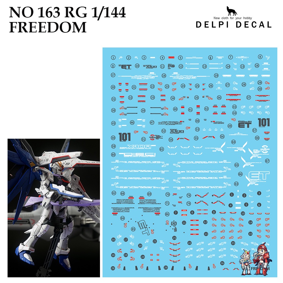 ดีคอลน้ำ [DELPI] 163 RG FREEDOM 1/144 WATER DECAL | Shopee Thailand