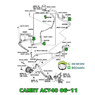 ท่อยางเพาเวอร์ครบชุด (5 pcs.) toyota camry acv40 06-11 71A-44348-06310 ...