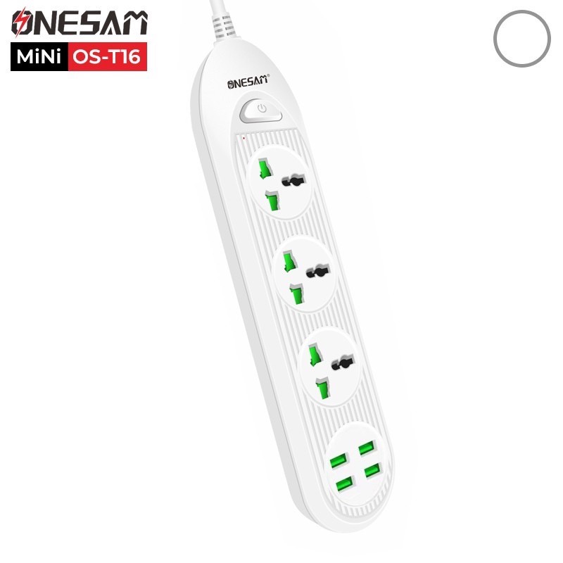 ปลั๊กไฟ ONESAM รุ่น MiNi OS-T16 เต้ารับ 3 ช่อง USB 4 พอร์ต มีสวิตซ์เปิด-ปิด ยาว 2 เมตร | Shopee ...