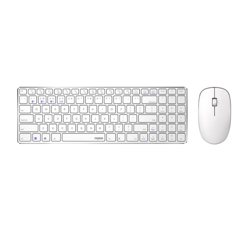 RAPOO - 9300M White Multi-mode Wireless Mouse & Ultra-slim Keyboard ...