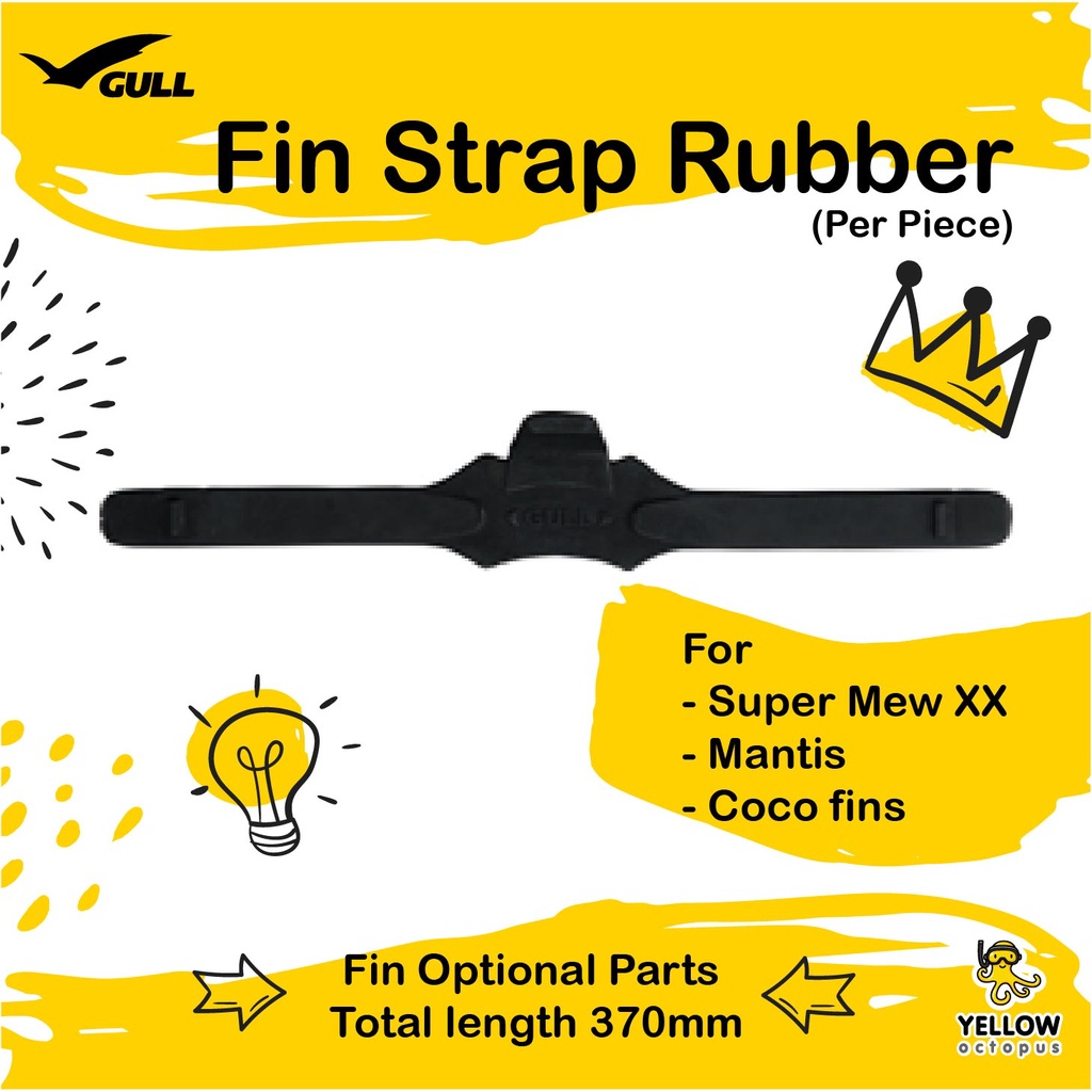 Gull Fin Strap Rubber (Per Piece) For Super Mew XX, Mantis, Coco fins ...