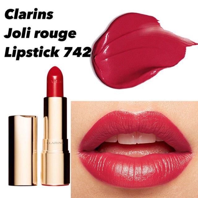 *แท้*Clarins lipstick ลิปสติก สี 742 Joli Rouge 1.5g ขนาดพกพา | Shopee ...