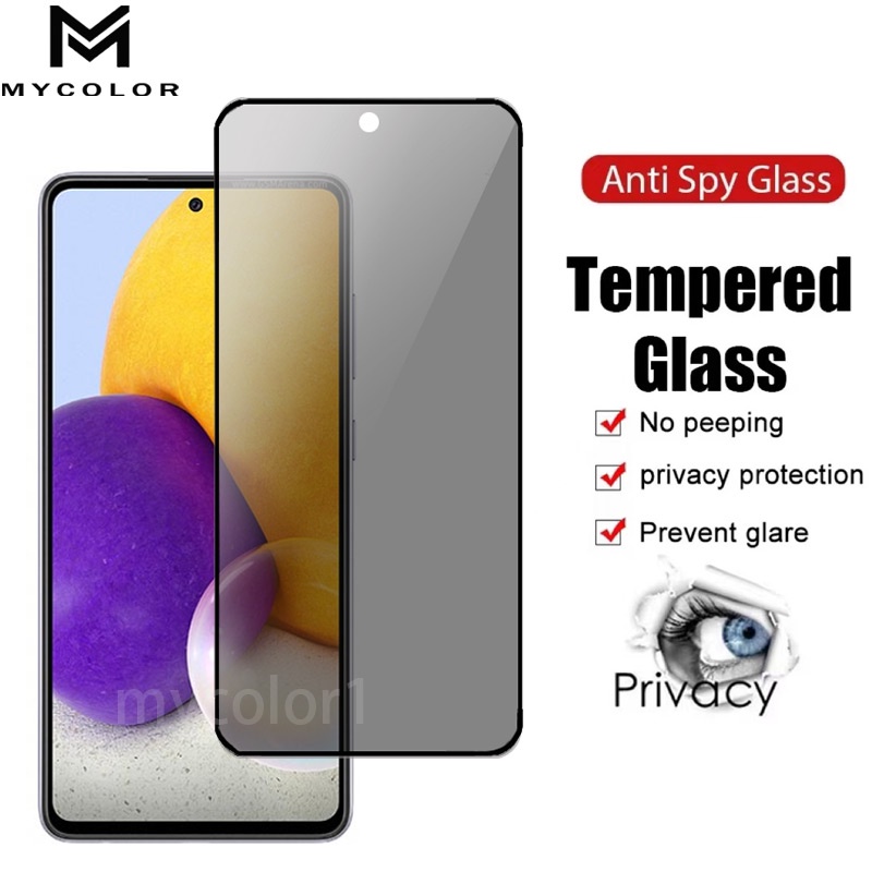 ฟิล์มกระจก เต็มจอ สำหรับ กันมองกันเสือก 9H รุ่น Samsung ss Galaxy A02 A02s A22 A12 A32 A52 A72 ...