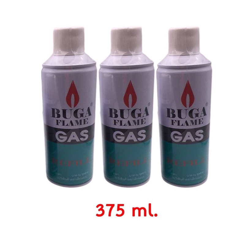 Buga Flame Gas Refill แก๊สกระป๋องแพ็ค3กระป๋อง สำหรับเติม ไฟแช็คและปืน ...