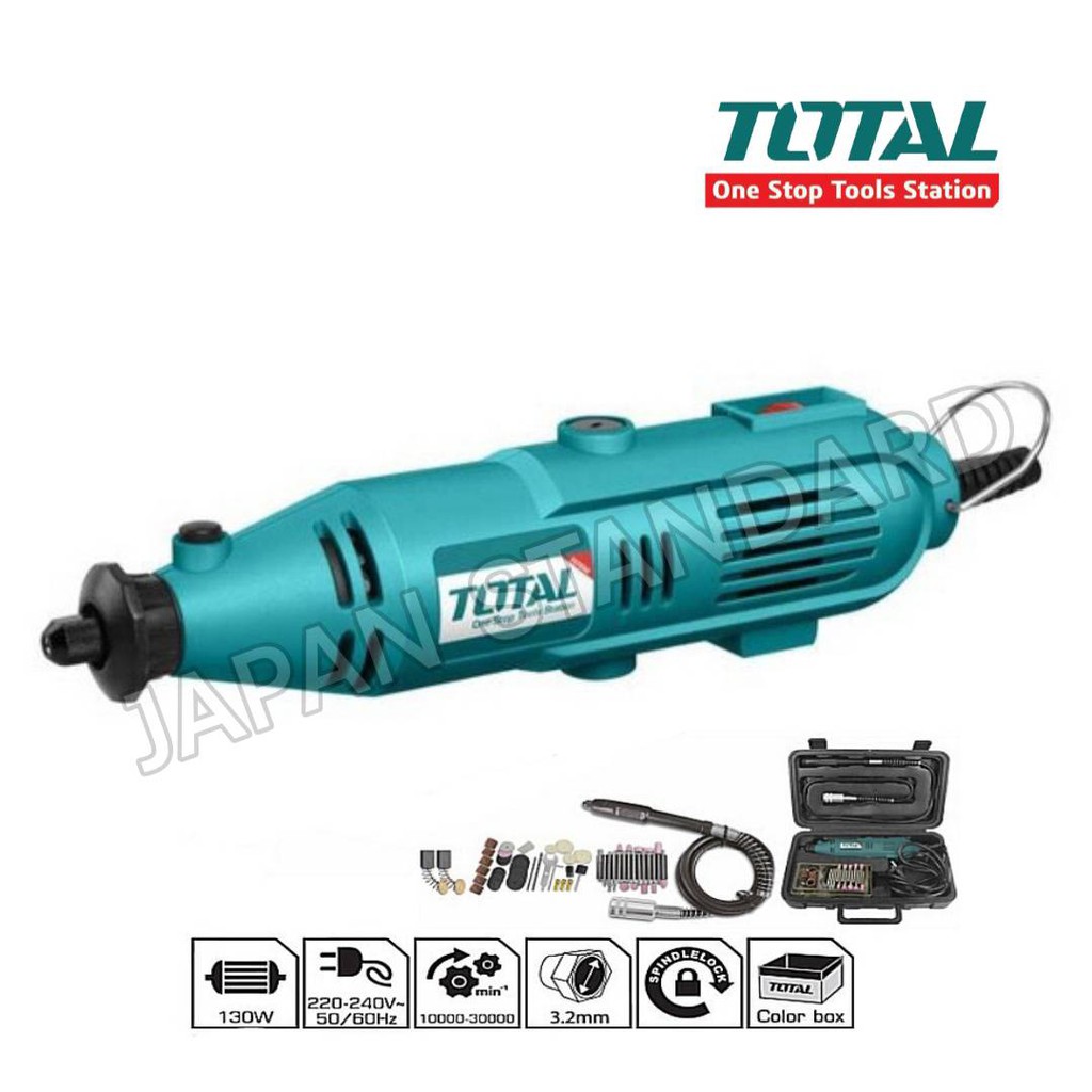 Total เครื่องเจียร์แม่พิมพ์+สายอ่อน 130 วัตต์ พร้อมอุปกรณ์ 52 ชิ้น รุ่น ...