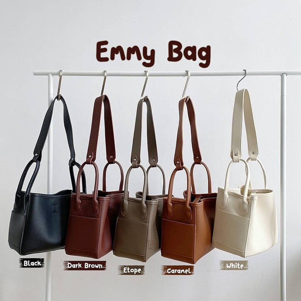 Emmy Bag กระเป๋าถือ มีสายสะพายไหล่ รุ่นนี้หนังดีมาก กระเป๋า Tote ทรงถัง ...