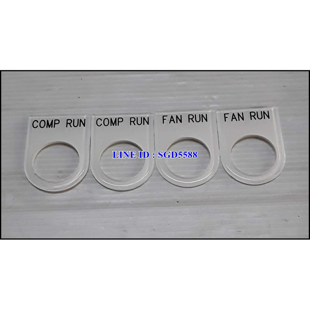 ป้ายเนมเพลท ตู้คอนโทรล COMP RUN 2 ตัว , FANRUN 2 ตัว ขนาด 22มิล ...