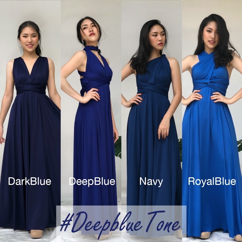 #Deep Blue Tone Infinity dress อินฟินิตี้เดรส ชุดออกงาน ชุดราตรี ชุด ...
