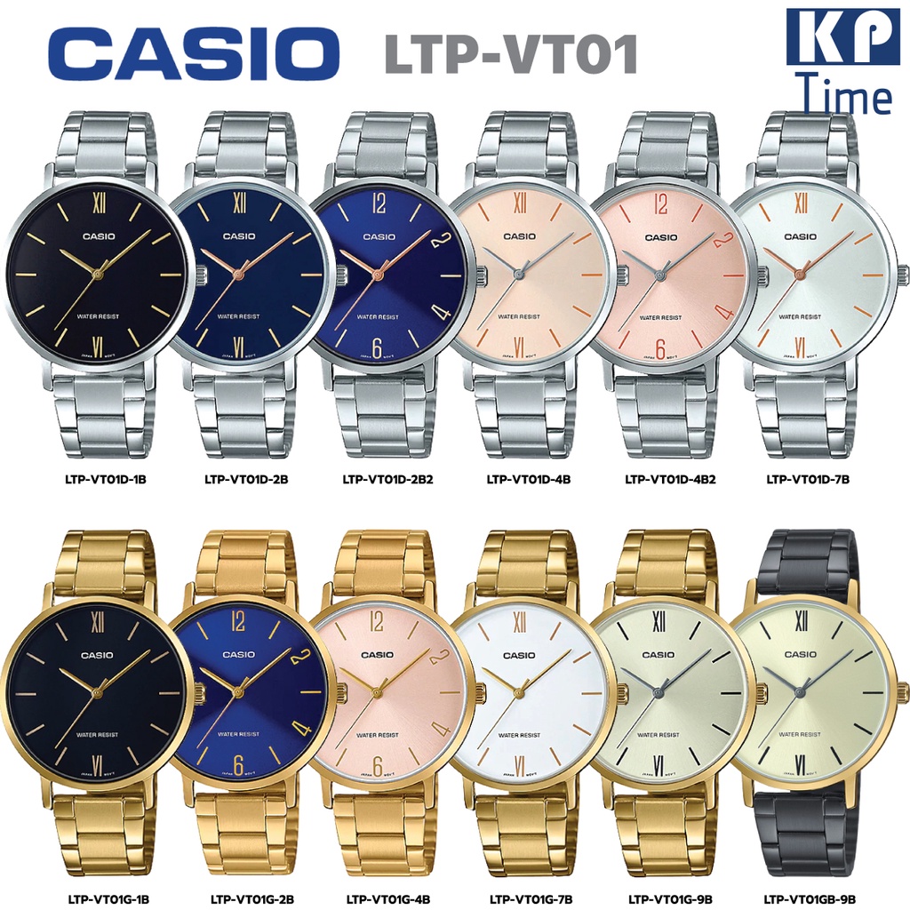 Casio นาฬิกาข้อมือผู้หญิง สายสแตนเลส รุ่น LTP-VT01 ของแท้ประกันศูนย์ ...
