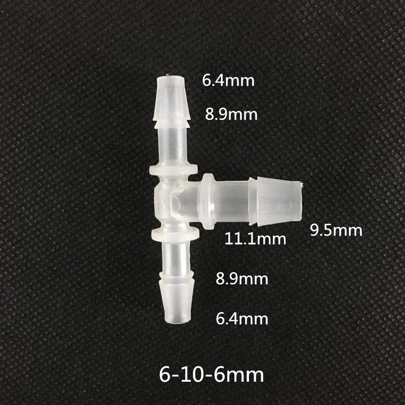 3mm-14mm PP Plastic Reducing Tee Connector For Silicone tube Soft Hose ...