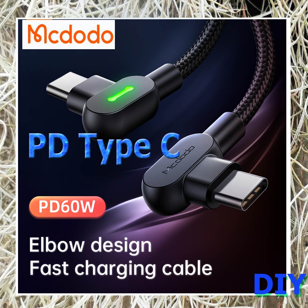Mcdodo สายชาร์จ PD CtoC 90องศา กำลังไฟสูงสุด60w มีไฟled สำหรับคอเกมส์ | Shopee Thailand