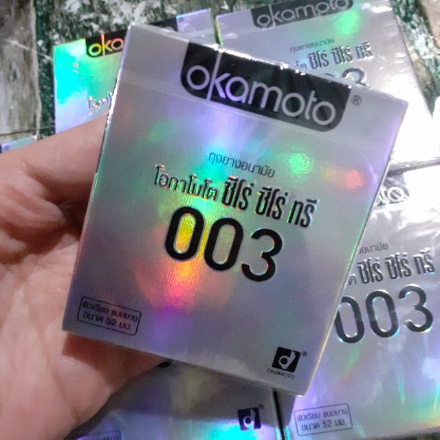 0.03 mm OKAMOTO Zero zero three 003 Condom ISO ถุงยางอนามัย โอกาโมโต ซีโร่ ซีโร่ ทรี คุมกำเนิด ...
