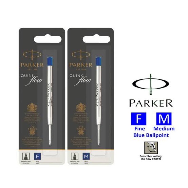 (ราคาส่ง 90.-) ไส้ปากกาลูกลื่น Parker Quink flow ของแท้ สีดำ , สีน้ำเงิน | Shopee Thailand
