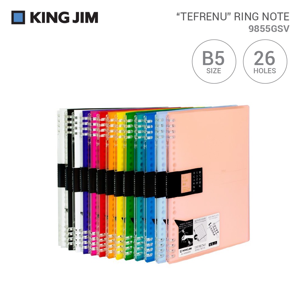 King JIM "TEFRENU" แหวนโน้ต 9855GSV B5 26 หลุม | Shopee Thailand