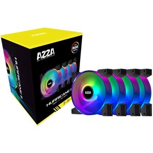 AZZA 4 X HURRICANE II DIGITAL RGB FAN 120mm + Digital RF Remote ...
