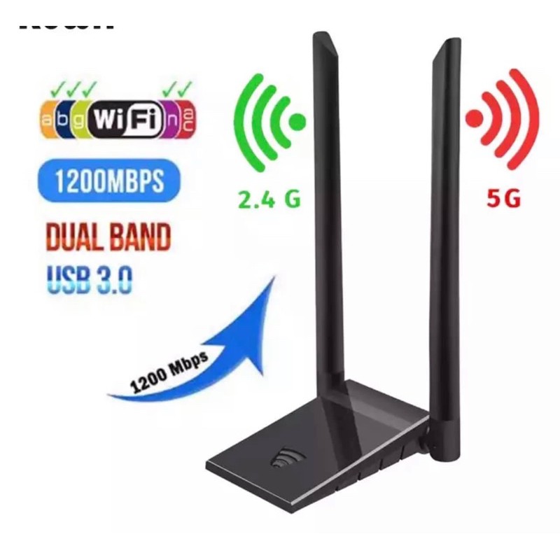 USB 3.0 WiFi Adapter AC1200 Dual Band 2.4GHz 5GHz การ์ดเครือข่ายไร้สาย ...