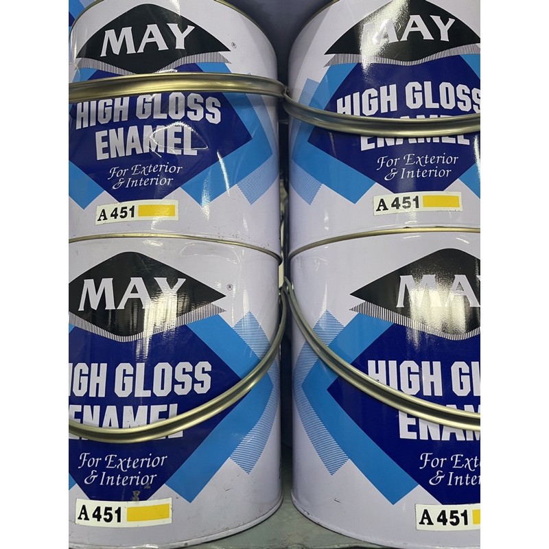 สีน้ำมันทาเหล็ก MAY A451 สีเหลืองเข้ม | Shopee Thailand