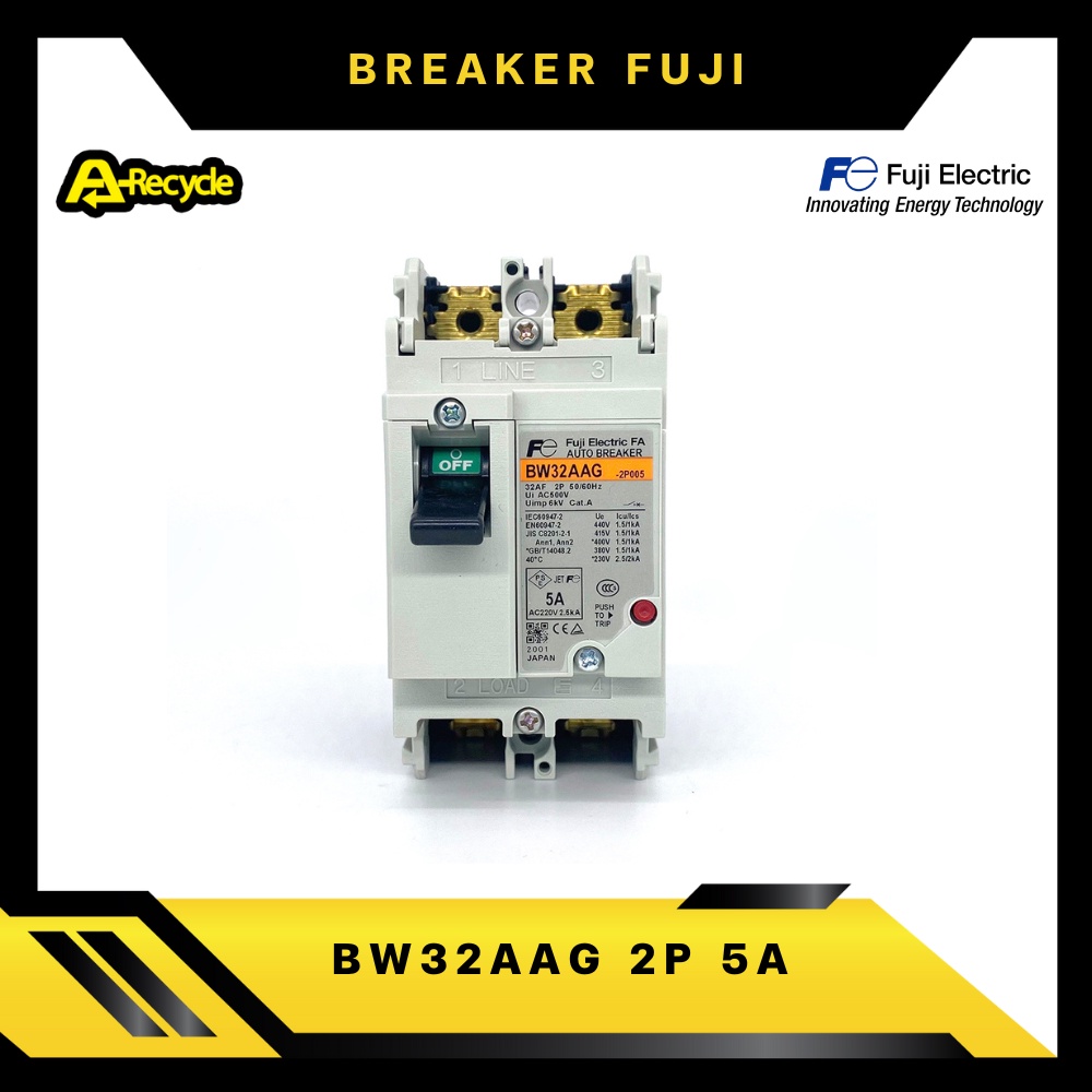 FUJI MCCB BW32AAG 2P 5A BREAKER | Shopee Thailand