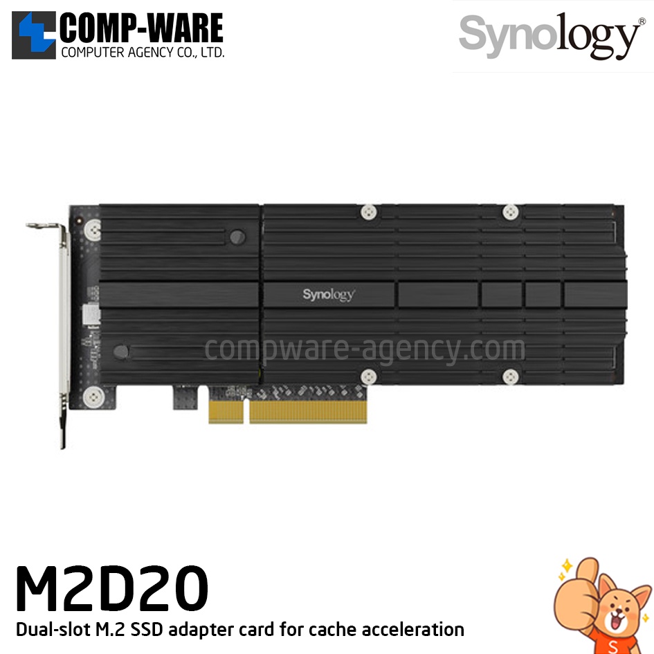 Synology M2D20 Dual M.2 NVMe 22110 / 2280 SSD Adapter Card PCIe Gen3 x8 ...