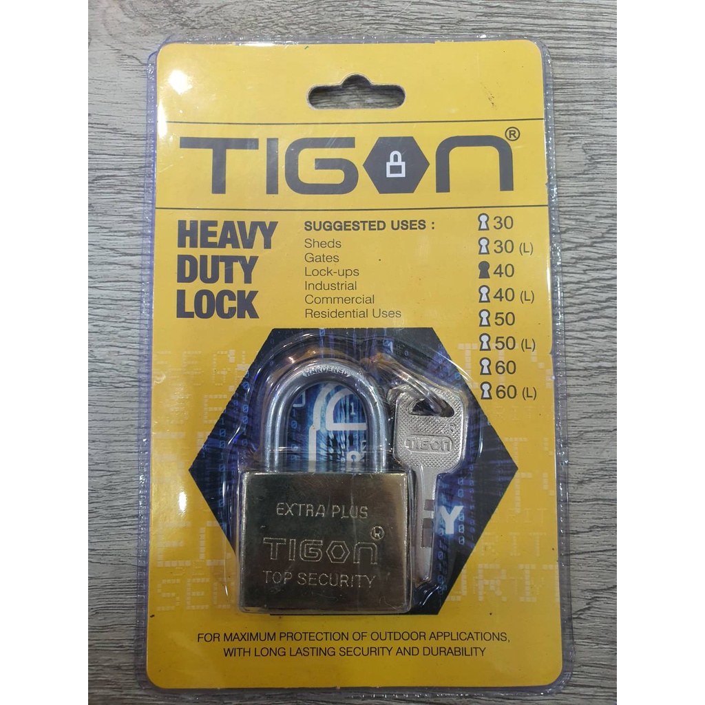 TIGON กุญแจระบบลูกปืน 30mm 40mm 50mm 60mm คอสั้น คอยาว ชุบทอง พร้อมดอก ...