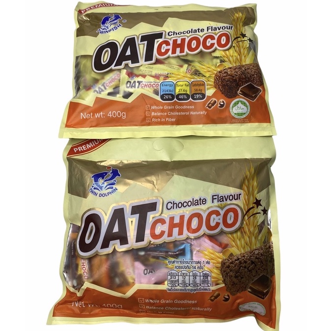 OAT CHOCO Twinfish Chocolate โอ๊ดโลมา รส ซ็อกโกแลต นำเข้ามาเลเซีย 400g ...