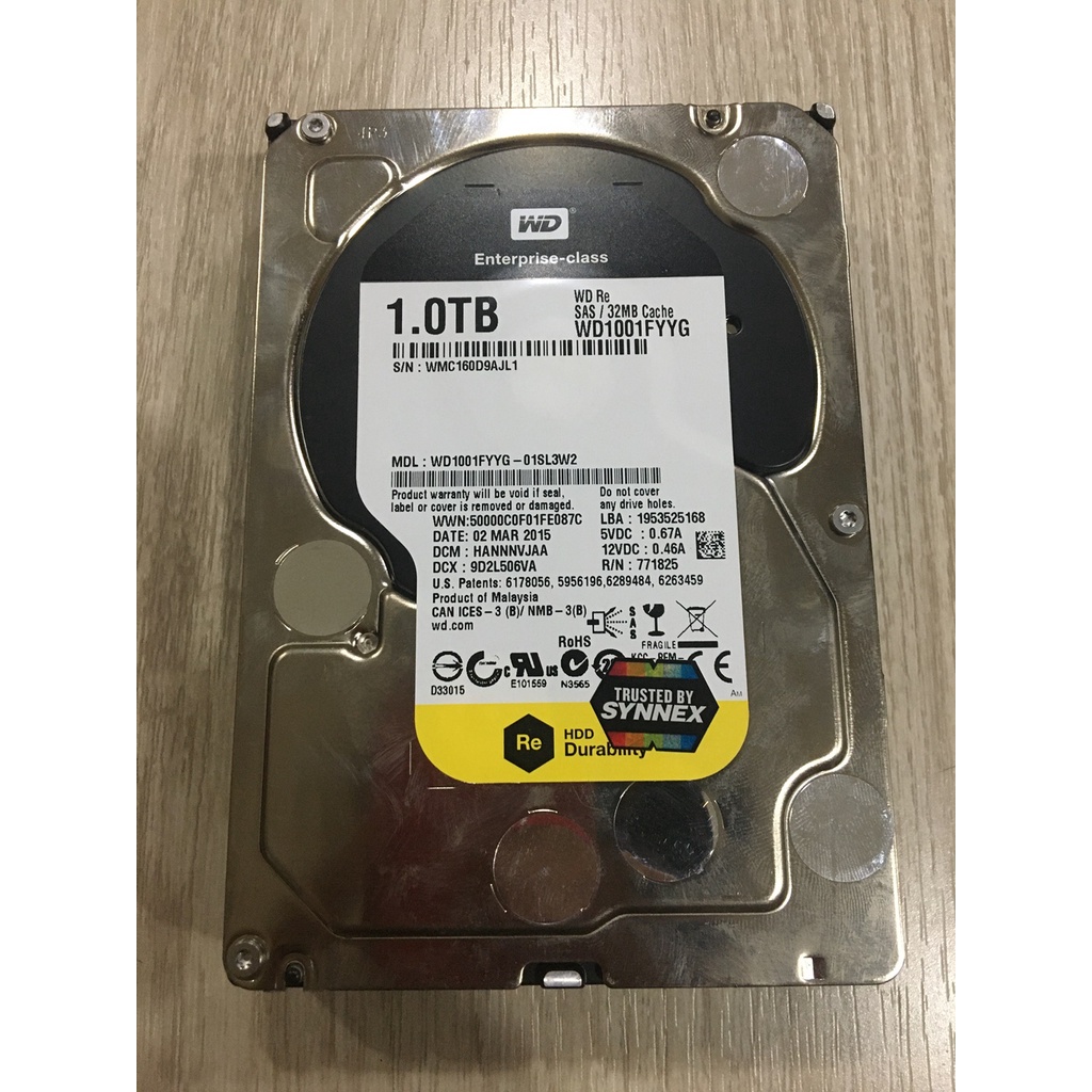 HDD SAS 1TB WD - Model WD 1001FYYG ฮาร์ดดิส สำหรับ server หรือ ฐาน ...