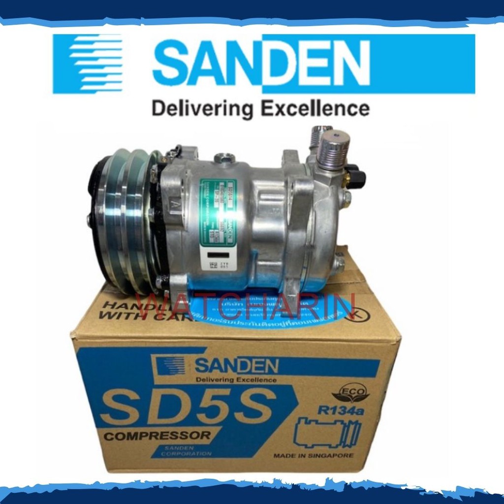 คอมแอร์ SANDEN 508 แท้ 12V เตเปอร์ (แฟร์) / โอริง COMPRESSOR SANDEN 508 ...