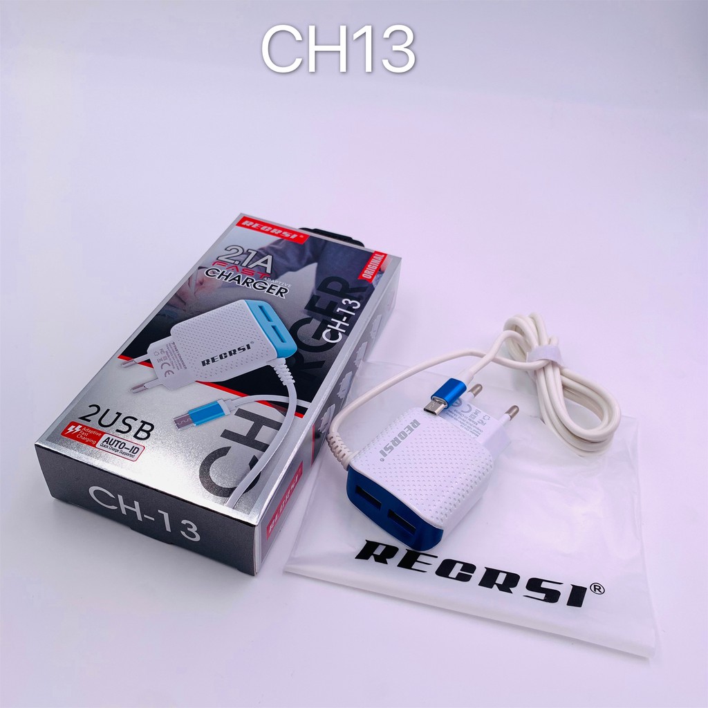 RECRSI CH-13 สายชาร์จพร้อมปลั๊ก 2 USE Charger Set Fast Charging 2.1A ...