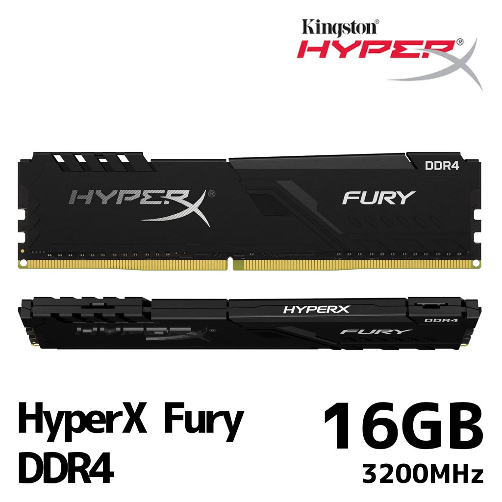 16GB (8GBx2) DDR4/3200 RAM PC (แรมพีซี) KINGSTON HyperX FURY BLACK (HX432C16FB3K2/16 ...