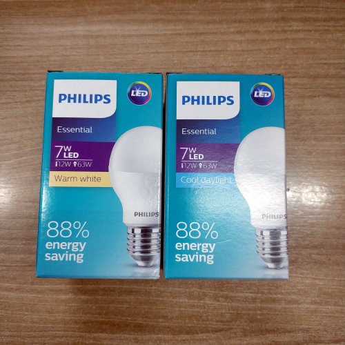 หลอด LED Bulb 7w E27 Philips รุ่น Essential ทั้งแสง DL และ WW | Shopee ...