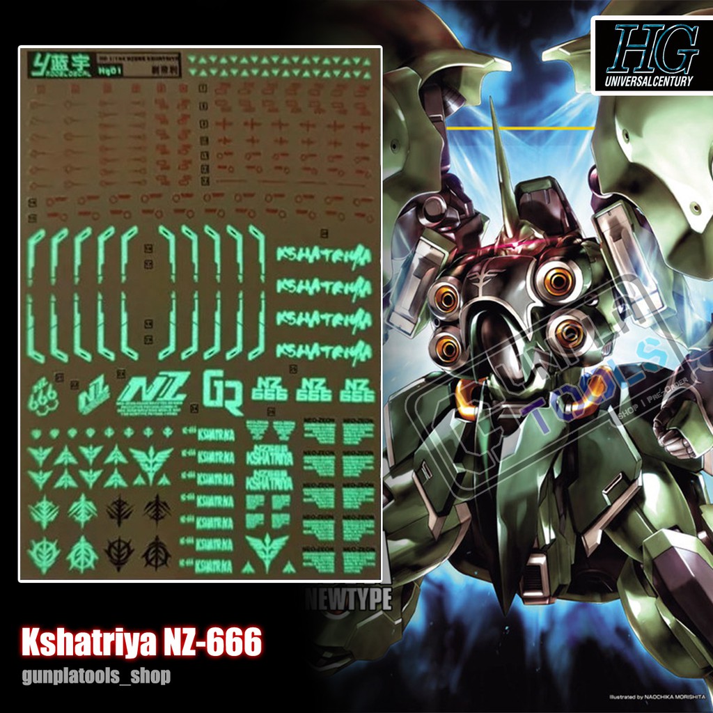 [ HD Model ] Water decal HG01 ดีคอลน้ำสำหรับ NZ-666 Kshatriya (HG 1/144 ...