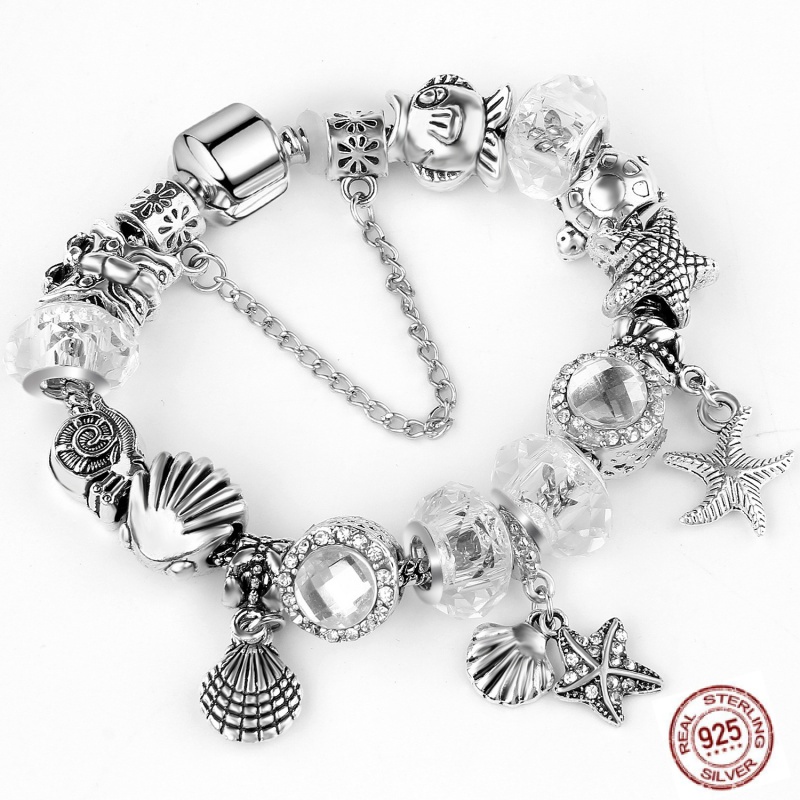 สร้อยข้อมือลูกปัดคริสตัล รูปเต่า ปลาดาว สีขาว สไตล์ยุโรป อเมริกัน ยอดนิยม DIY 2022 S925 | Shopee ...