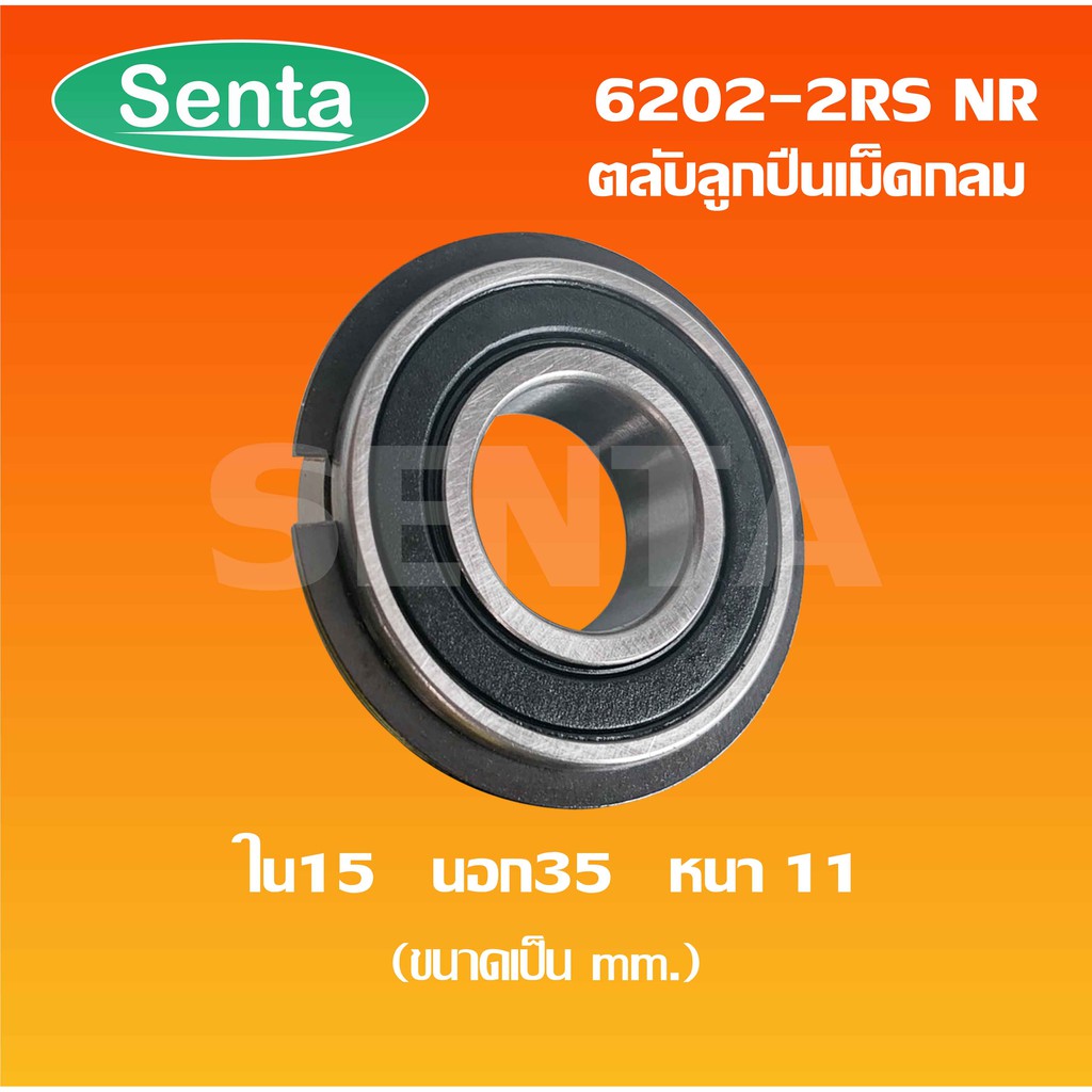 6202-2RSNR ตลับลูกปืนเม็ดกลมร่องลึก มีร่องพร้อมแหวน ฝาเหล็ก 2 ข้าง ...