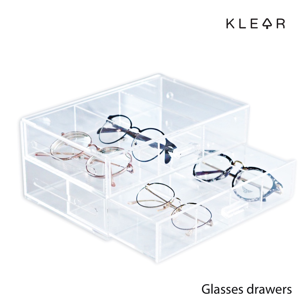 KlearObject Glasses drawers กล่องจัดเก็บแว่นตา อะคริลิค แบบลิ้นชัก 2 ชั้น จัดเก็บอุปกรณ์ ใส่เงิน ...
