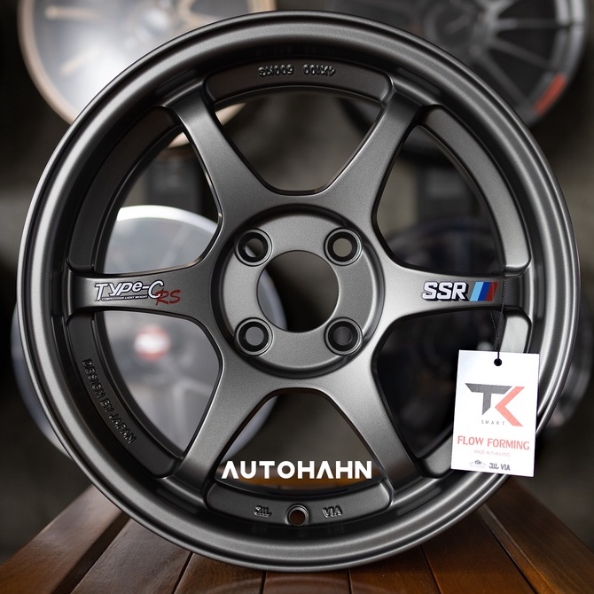 ล้อ SSR Type C RS ขอบ 15 กว้าง 7 นิ้ว ออฟ 35 4H-100 สีเทา GM งาน TK ...