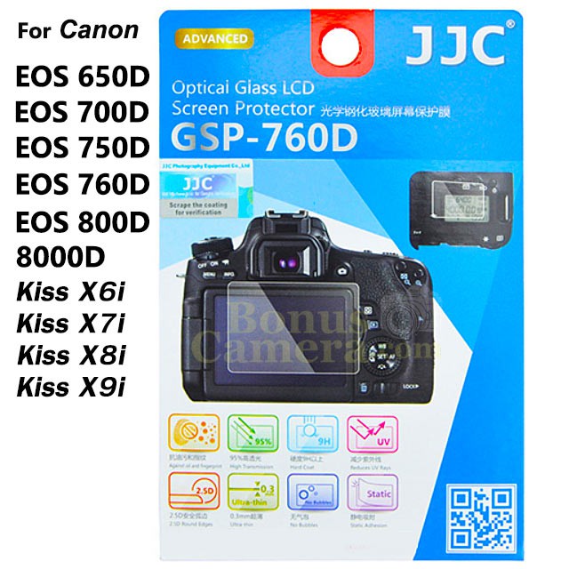 GSP-760D กระจกกันรอยจอ LCD แคนนอน Canon EOS 650D,700D,750D,760D,800D ...